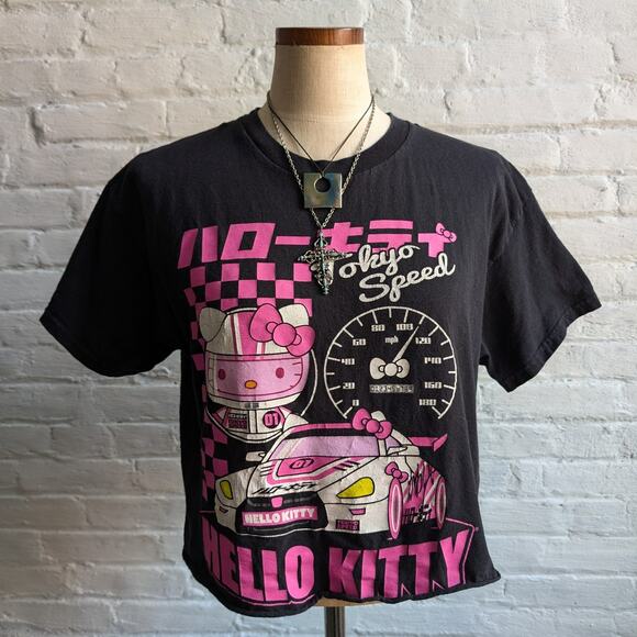 Hello Kitty | Tops | Retro Hello Kitty Graphic Print Cropped Tee Y2k 9s ...